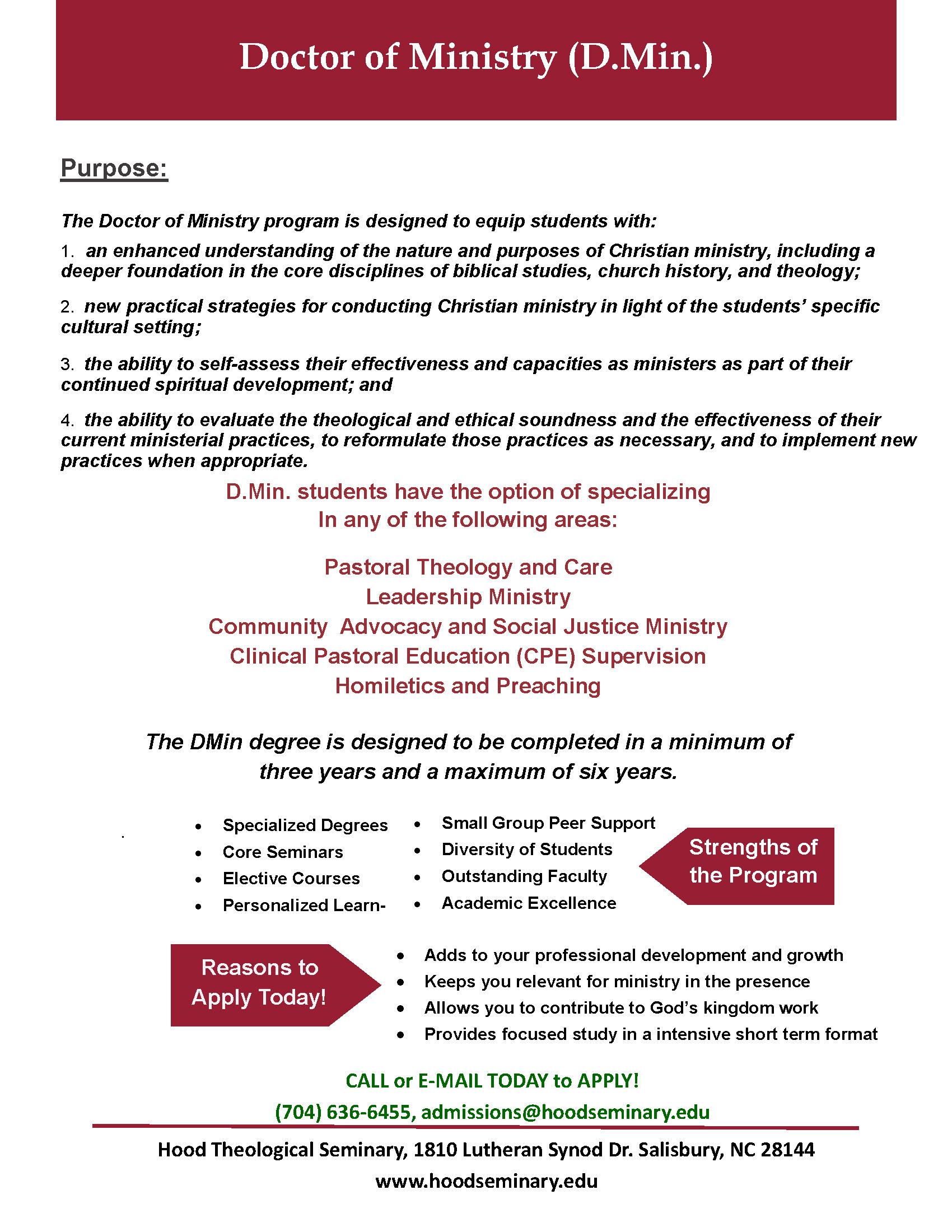 Doctor of Ministry (DMIN) : Hood Theological Seminary Hood Theological ...